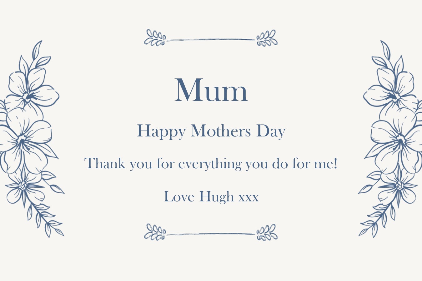 Mothers Day Blue Floral 2023