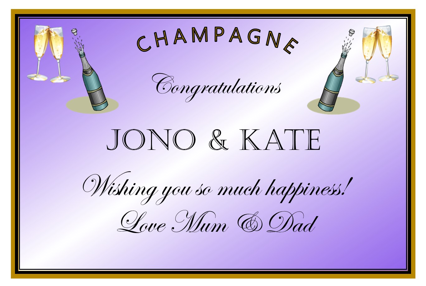 Congratulations Purple Champagne Charlie